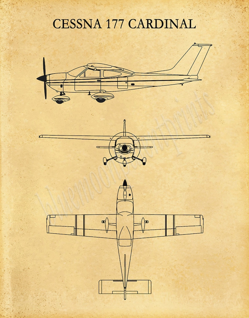 Cessna 177 Cardinal Drawing Cessna 177 Cardinal Airplane Art | Etsy