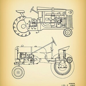 1953 Farmall H Tractor Patent Print Farmall H Tractor Poster Farm ...