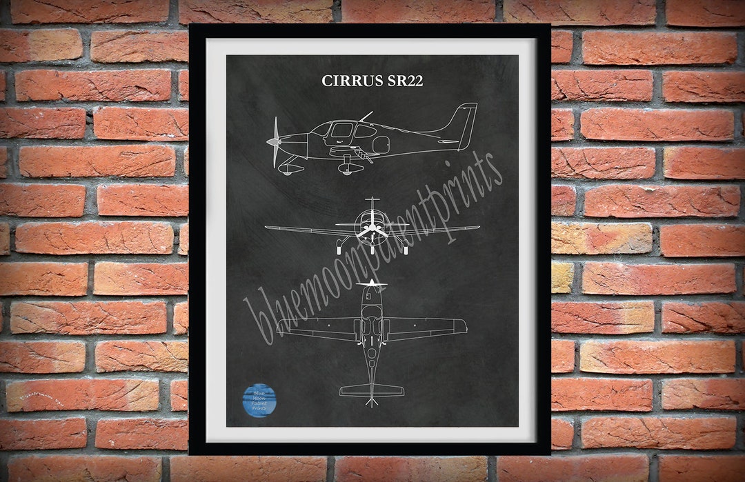 Cirrus SR22 Drawing, Cirrus SR22 Airplane Poster, Cirrus Art Print ...
