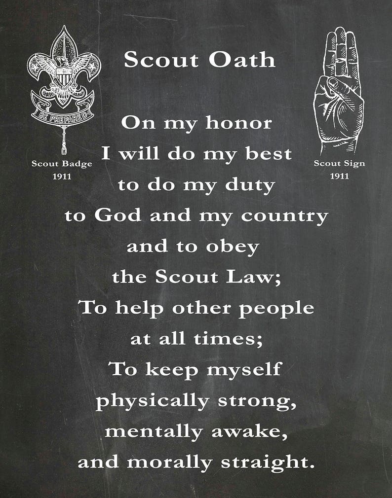 1911 Boy Scout Oath Boy Scouts of America BSA Eagle | Etsy