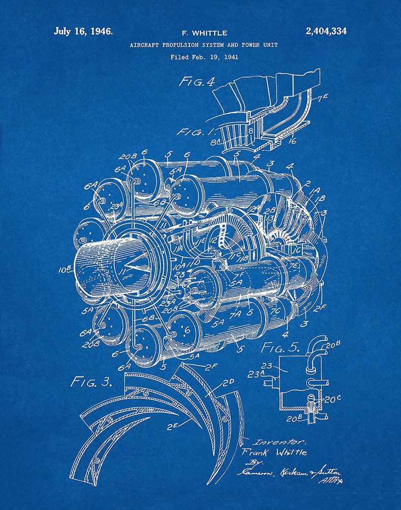 1946 Jet Engine Patent Print Jet Engine Poster Aviation - Etsy