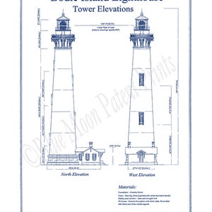 1872 Bodie Island Lighthouse Drawing, Body Island Lighthouse Blueprint ...