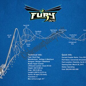 Fury 325 Roller Coaster Drawing, Fury 325 Roller Coaster Poster, Fury ...