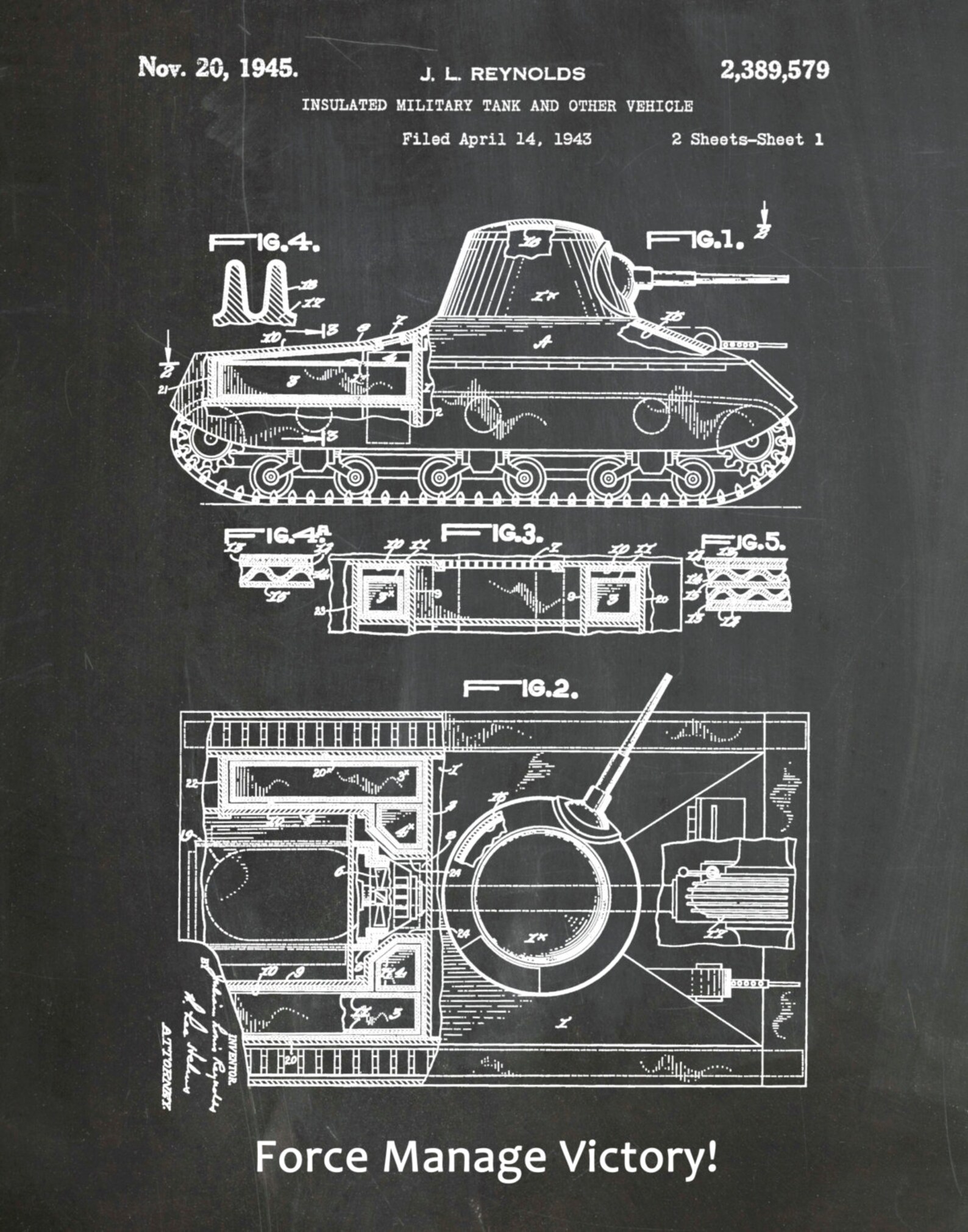 1945 Insulated Military Tank Patent Print Designed for the US - Etsy