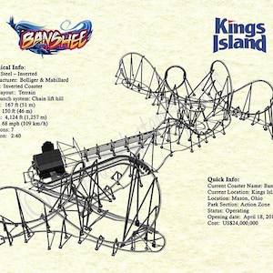 Banshee Roller Coaster Drawing, Kings Island Roller Coaster, Banshee ...