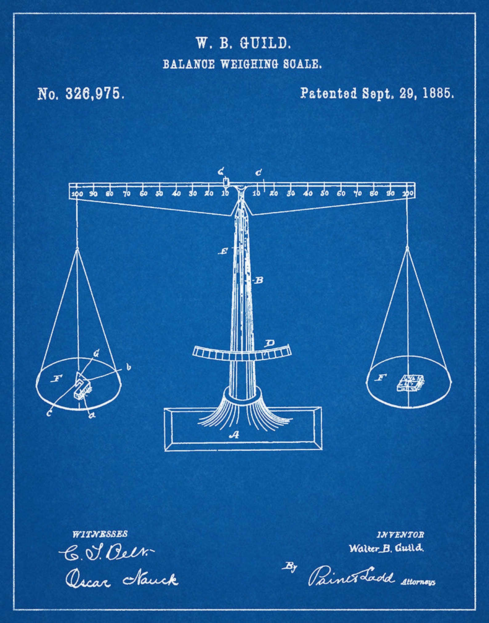 1885 Balancing Scale Patent Print Scales of Justice Patent - Etsy