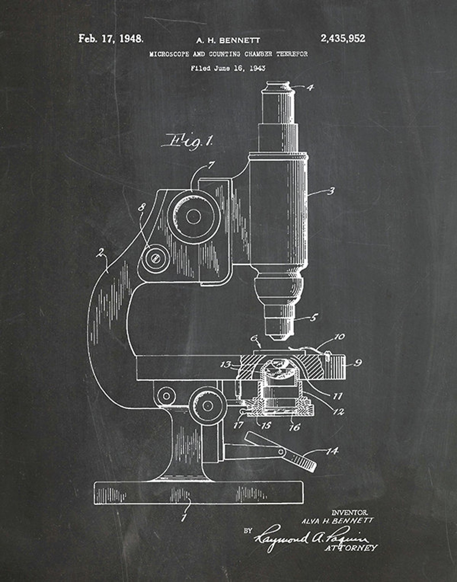 1948 Microscope Patent Print 1948 Microscope Poster - Etsy