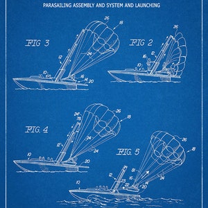 1988 Parasailing Patent Print, Parasailing Poster, Parasailing Assembly ...
