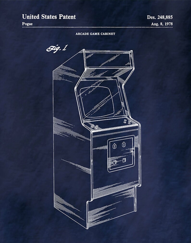 1978 Arcade Video Game Cabinet Patent Print Arcade Console - Etsy