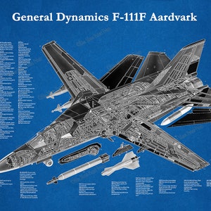 F-111F Aardvark Aircraft Drawing, General Dynamicsf-111f Strategic ...