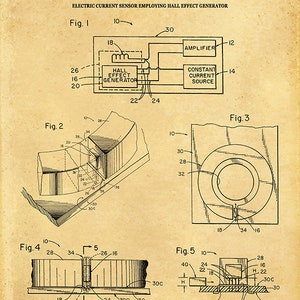 Hall Effect Generator Patent Print - 1995 Hall Effect Generator ...