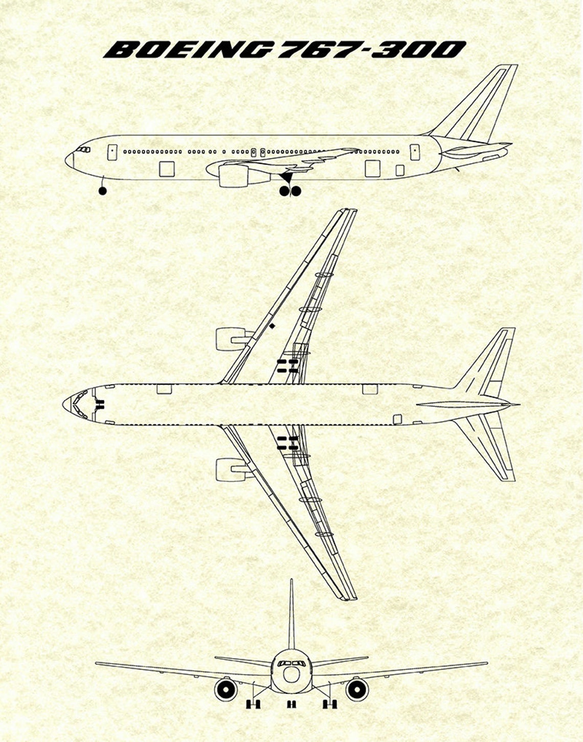 Boeing 767-300 Patent Print Boeing 767 Airplane Drawing - Etsy