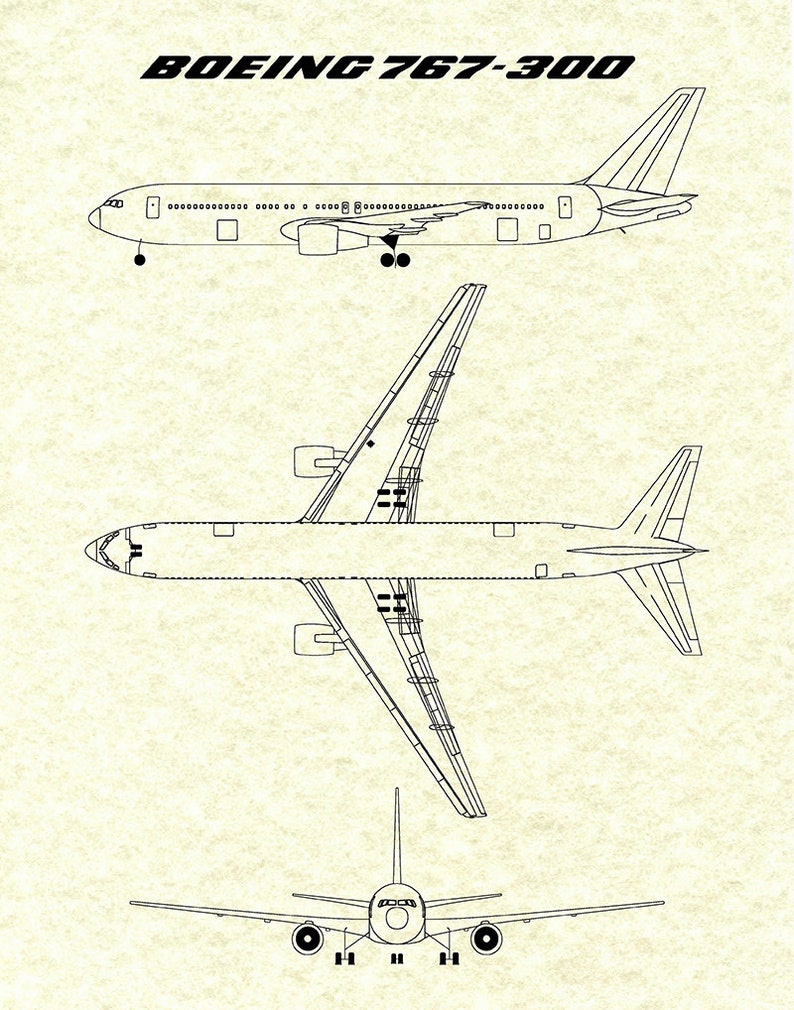 Boeing 767-300 Patent Print Boeing 767 Airplane Drawing - Etsy