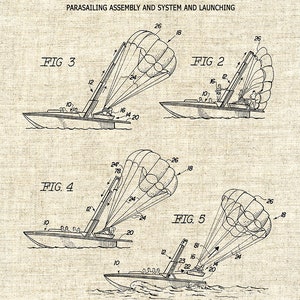 1988 Parasailing Patent Print, Parasailing Poster, Parasailing Assembly ...