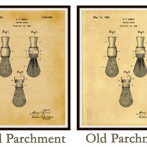 1924 Shaving Brush Patent Print Bathroom Decor Shaving Poster Barber ...