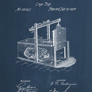 Patent 1870 Mouse Trap Patent Print, Cage Trap Exterminator Wall Art ...