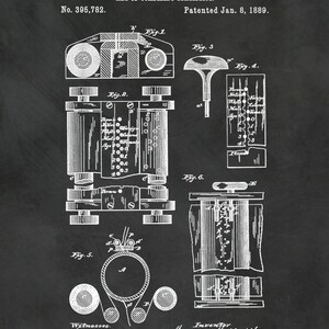 1889 First Computer Patent Print, Art of Compiling Statistics Wall Art ...