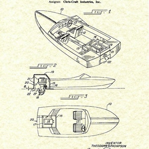 1972 Chris Craft Patent Print - Chris Craft Wooden Boat Blueprint ...