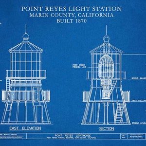 1870 Point Reyes Lighthouse Drawing - Point Reyes Light Station Art ...