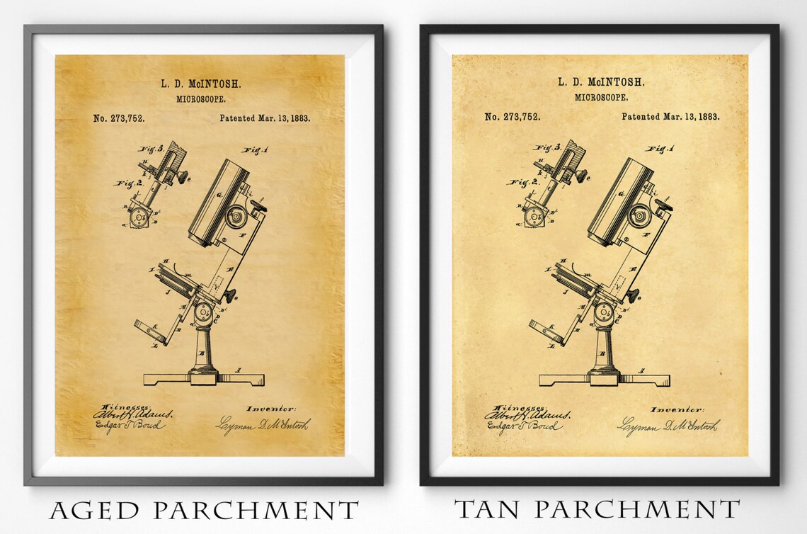 1883 Microscope Patent Print Microscope Poster Hospital - Etsy
