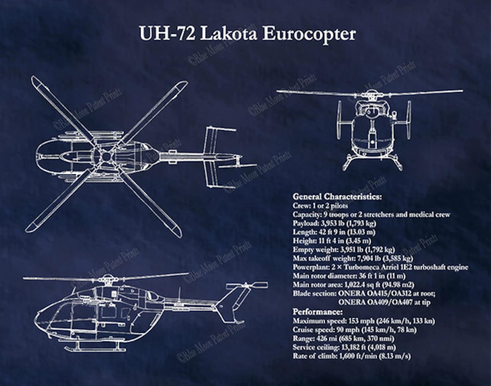 UH-72 Lakota Eurocopter Print UH-72a Lakota Helicopter | Etsy