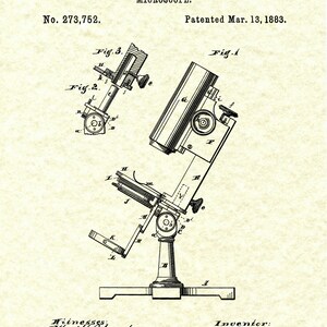 1883 Microscope Patent Print Microscope Poster Hospital - Etsy