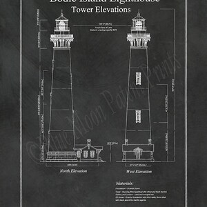 1872 Bodie Island Lighthouse Drawing, Body Island Lighthouse Blueprint ...