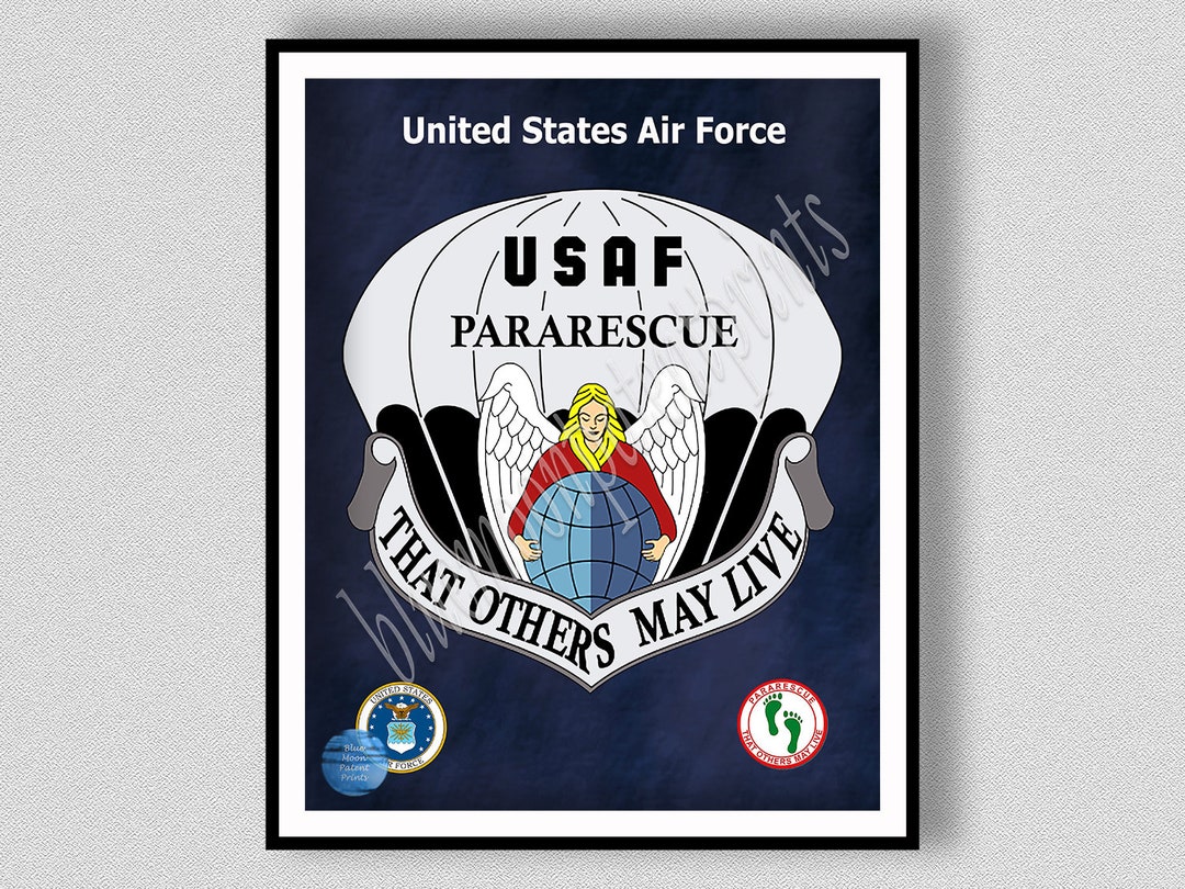 Air Force Pararescue Angel Print Vers#2, USAF Pararescue Angel Drawing ...
