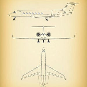 Gulfstream G500 Drawing, Gulfstream G500 Poster, Gulfstream G500 Art ...