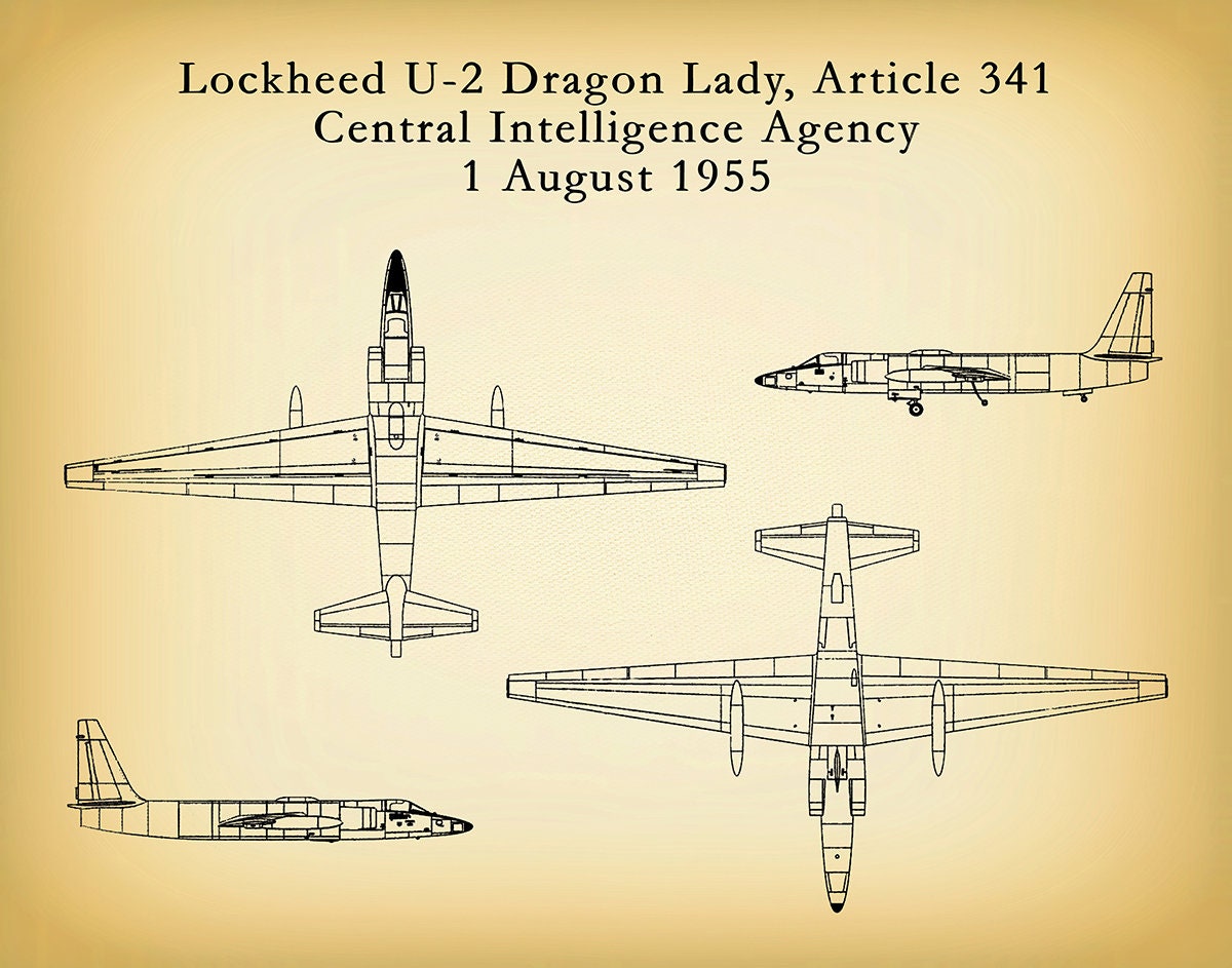 Lockheed U2 dragon Lady Blueprint CIA U2 Spy - Etsy UK