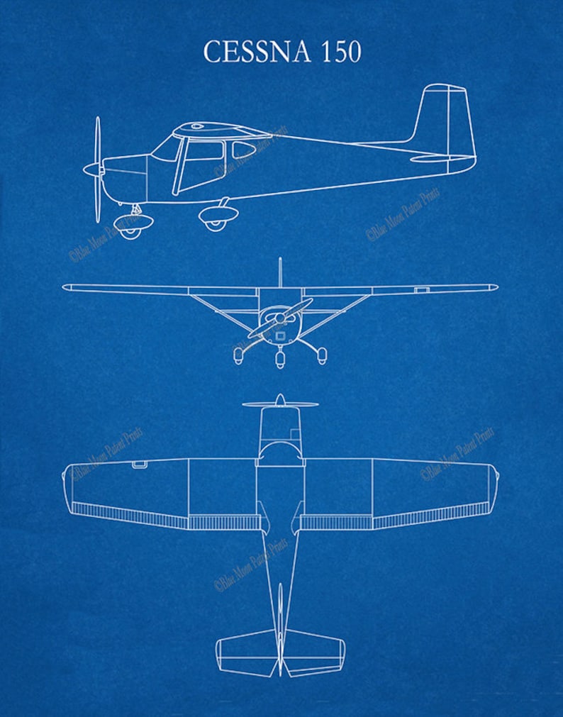 Cessna 150 Skyhawk Drawing Airplane Art Print Poster - Etsy