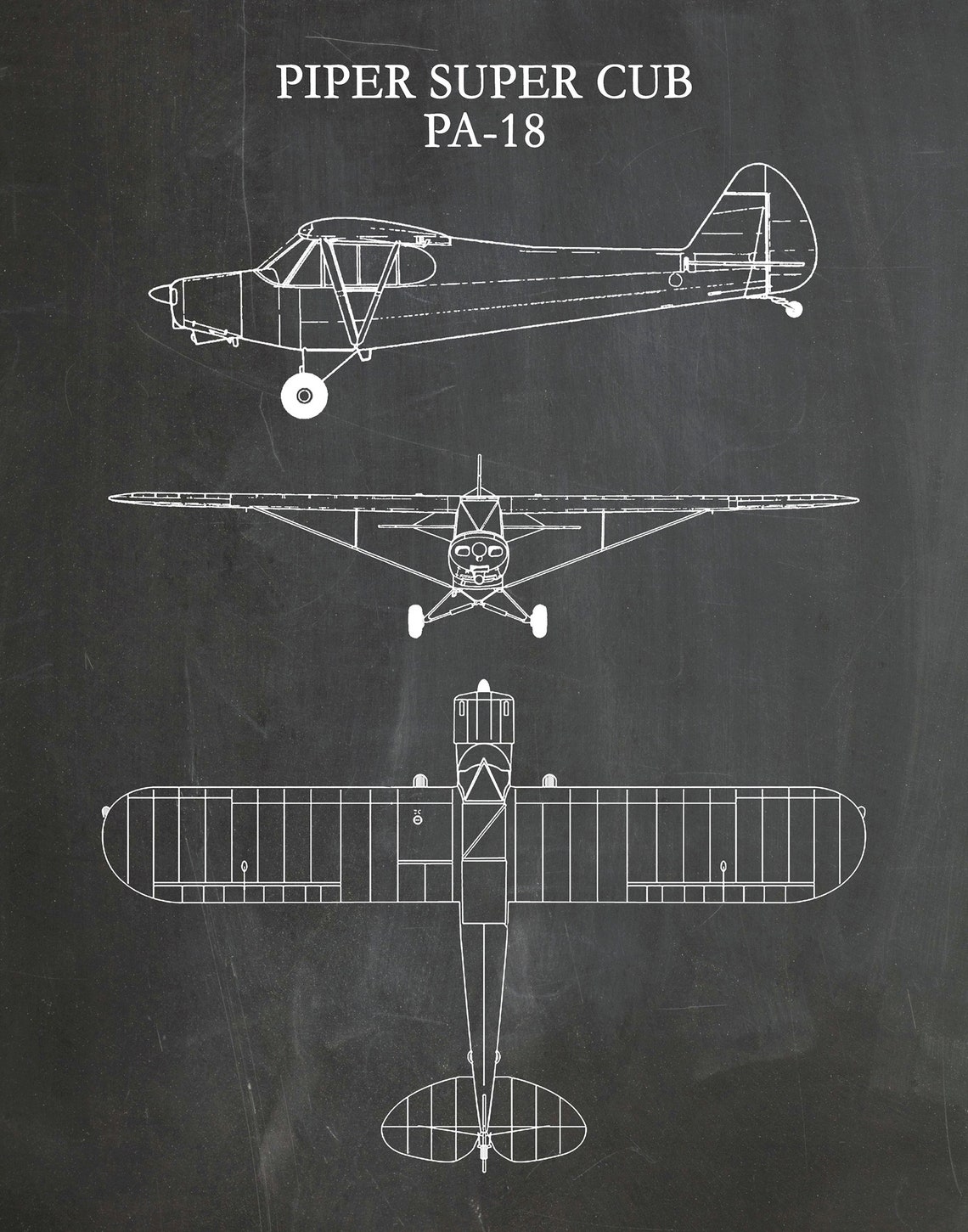 Piper Super Cub PA-18 Drawing Piper Cub Poster Piper Cub | Etsy