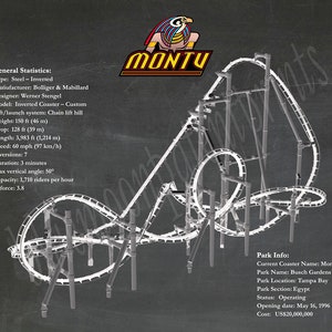 Montu Roller Coaster Drawing, Busch Gardens Roller Coaster, Montu ...