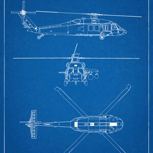 UH-60A Black Hawk Helicopter Art Print, Sikorsky UH-60A Helicopter ...