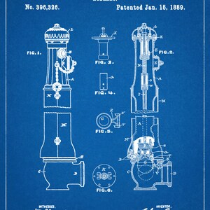 1889 Fire Hydrant Patent Print - Fire Hydrant Poster - Fire Hydrant ...