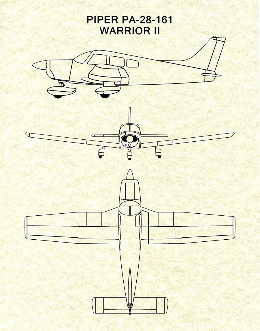 Piper PA-28-161 Drawing Piper Warrior II Poster Piper Cub - Etsy Canada