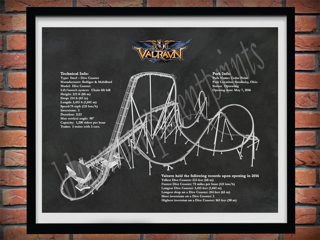 Valravn Roller Coaster Drawing, Cedar Point Roller Coaster, Valravn ...