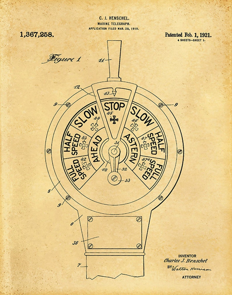 1921 Marine Telegraph Patent Print Marine Telegraph Poster - Etsy
