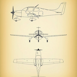 Cirrus SR22 Drawing, Cirrus SR22 Airplane Poster, Cirrus Art Print ...
