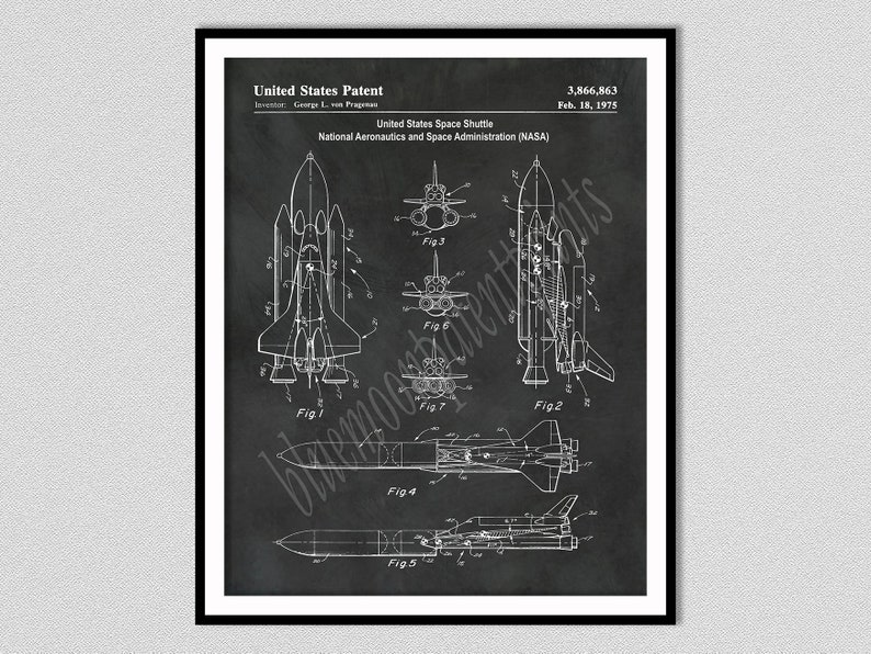 1975 NASA Space Shuttle Patent Print Space Shuttle Blueprint | Etsy 1975 NASA Space Shuttle Patent Print Space Shuttle Blueprint | Etsy