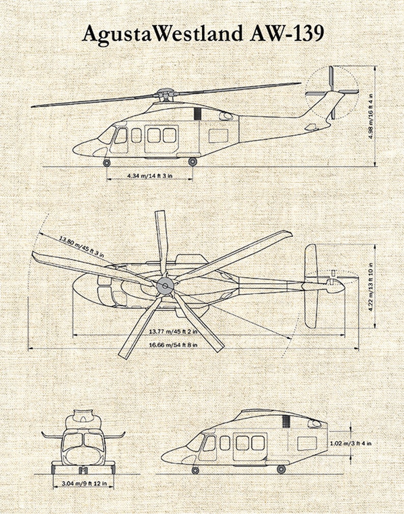 Agustawestland AW-139 Helicopter Print Agusta Westland - Etsy