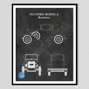 1931 Model A Ford Roadster Poster, 1931 Model A Roadster Blueprint ...