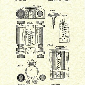 1889 First Computer Patent Print, Art of Compiling Statistics Wall Art ...