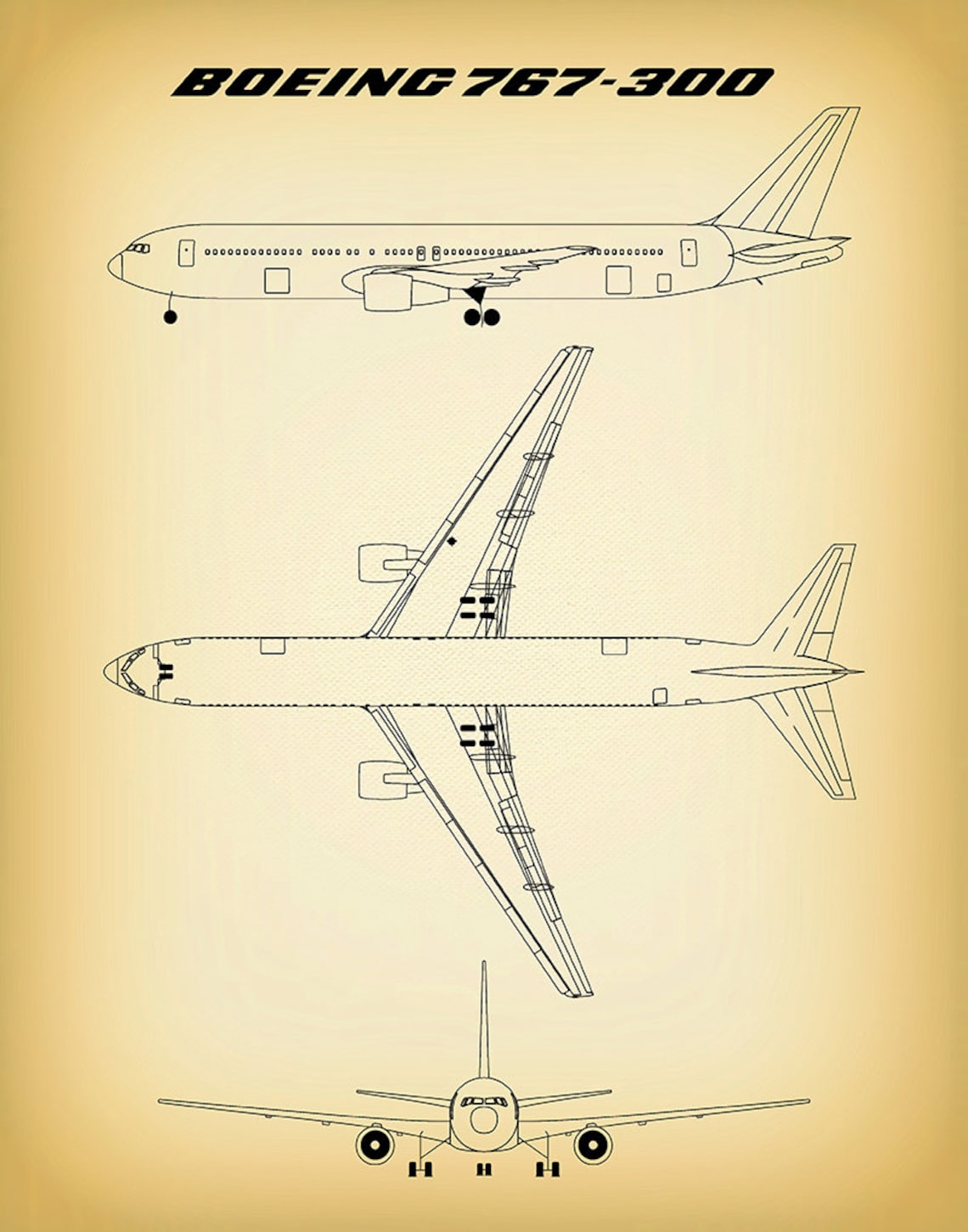 Boeing 767-300 Patent Print Boeing 767 Airplane Drawing - Etsy