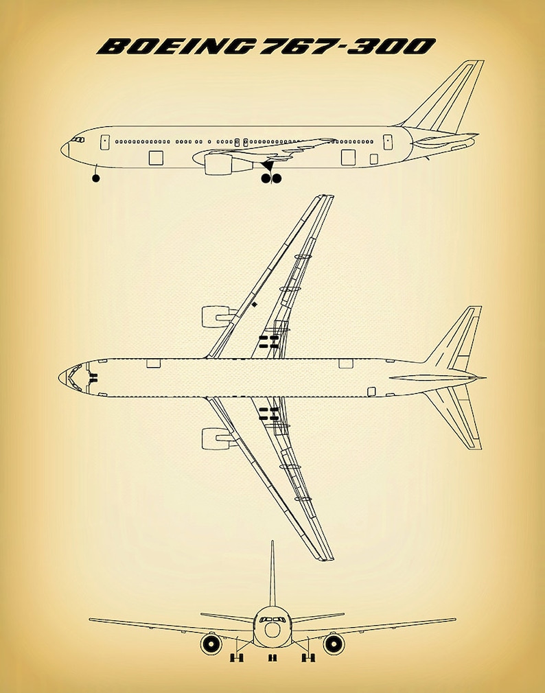 Boeing 767-300 Patent Print Boeing 767 Airplane Drawing - Etsy