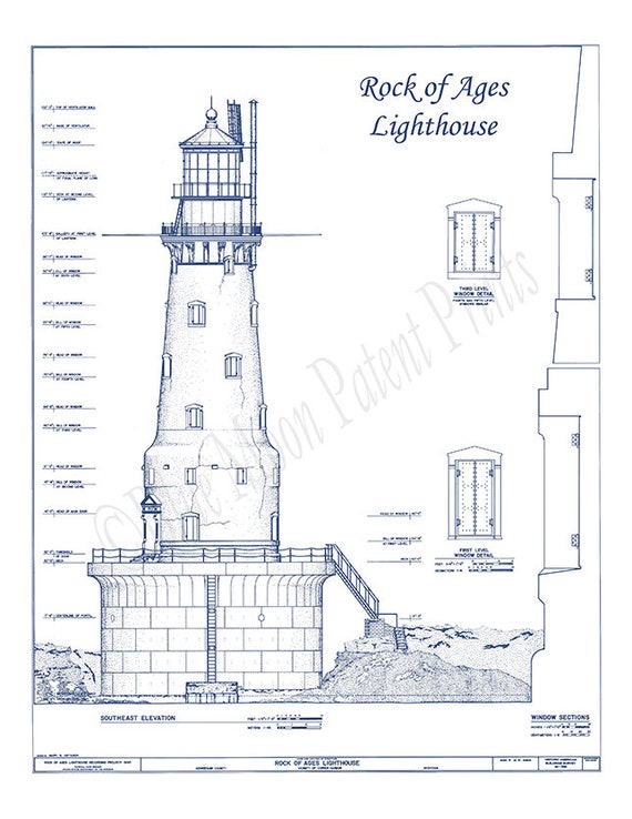 Orthographic Lighthouse Blueprints Lighthouse (Graywatch) GrabCraft