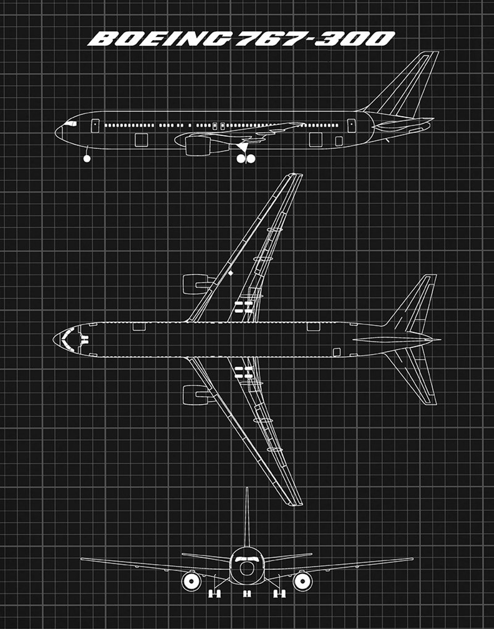 Boeing 767-300 Patent Print Boeing 767 Airplane Drawing - Etsy