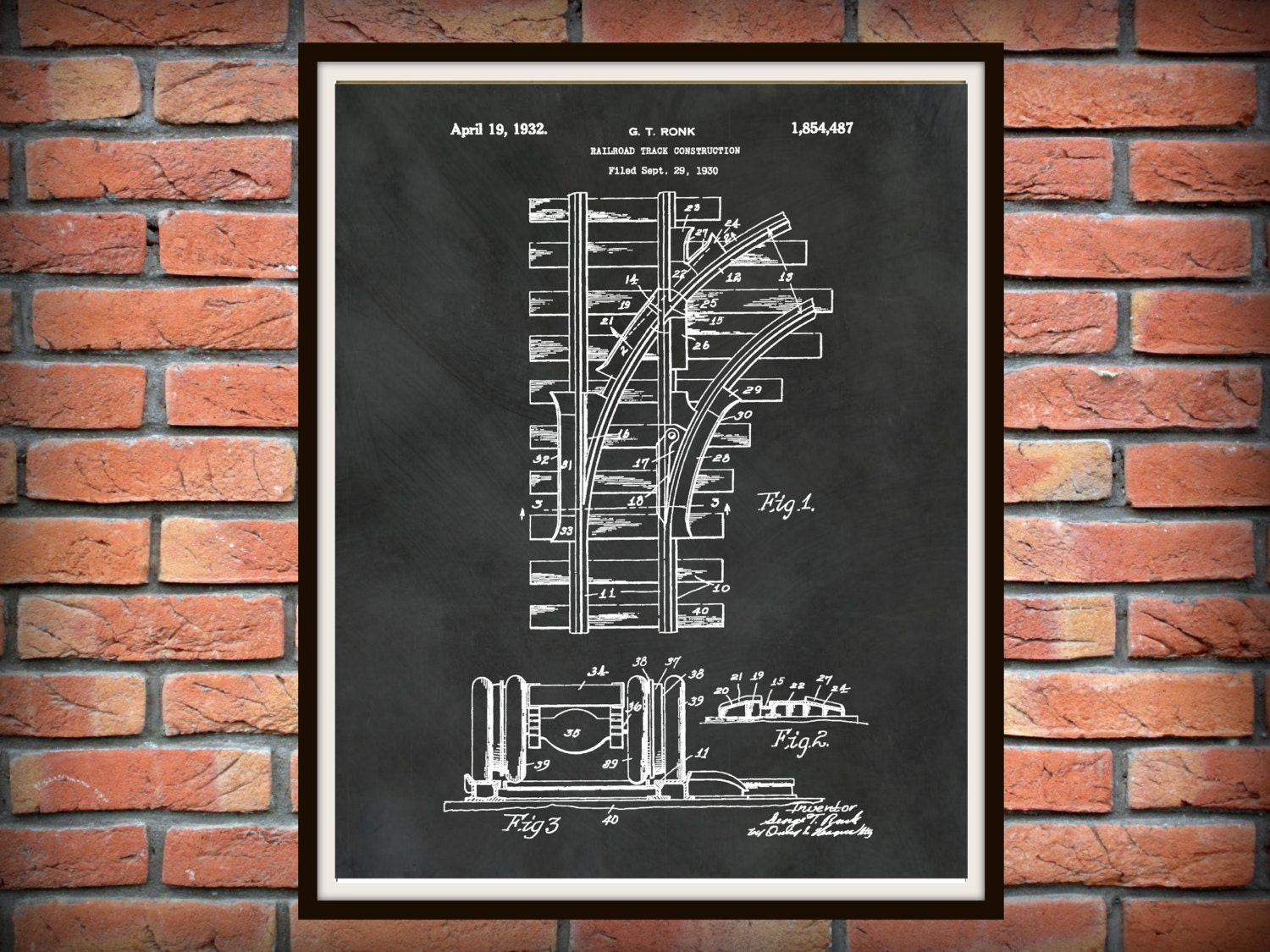 1932 Railroad Tracks Patent Print - Train Tracks Poster - Locomotive ...