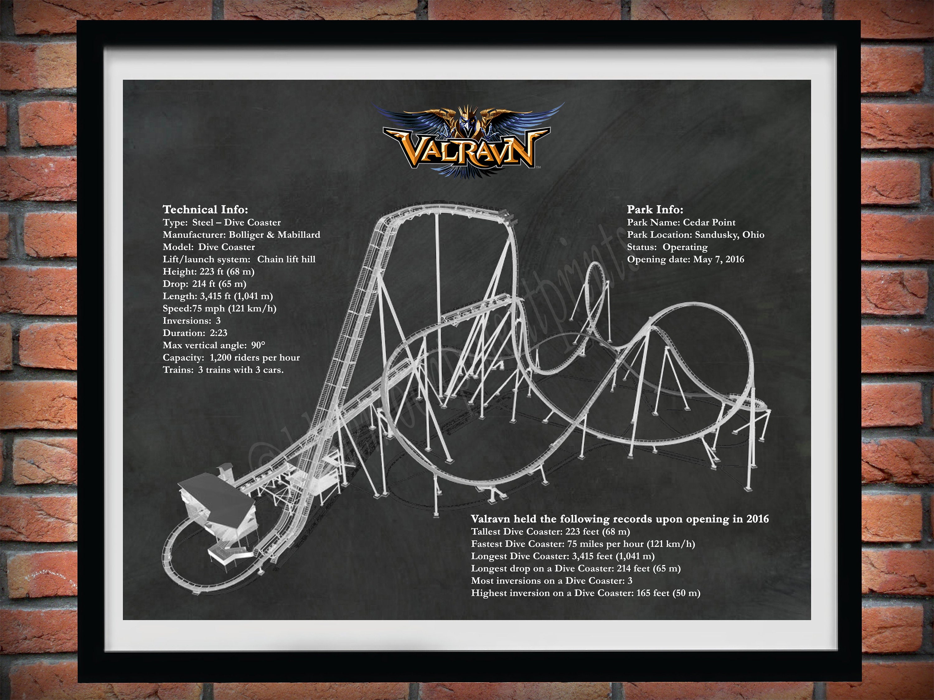 Valravn Roller Coaster Drawing, Cedar Point Roller Coaster, Valravn ...