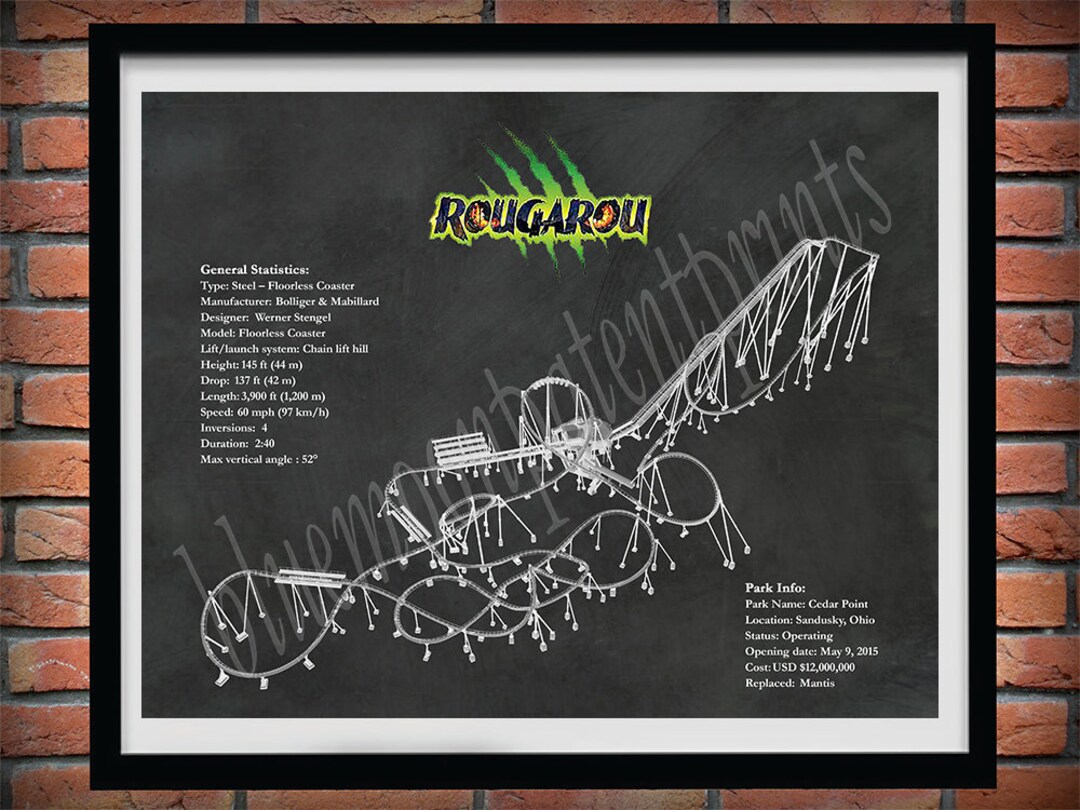 Rougarou Roller Coaster Drawing, Cedar Point Roller Coaster, Rougarou ...